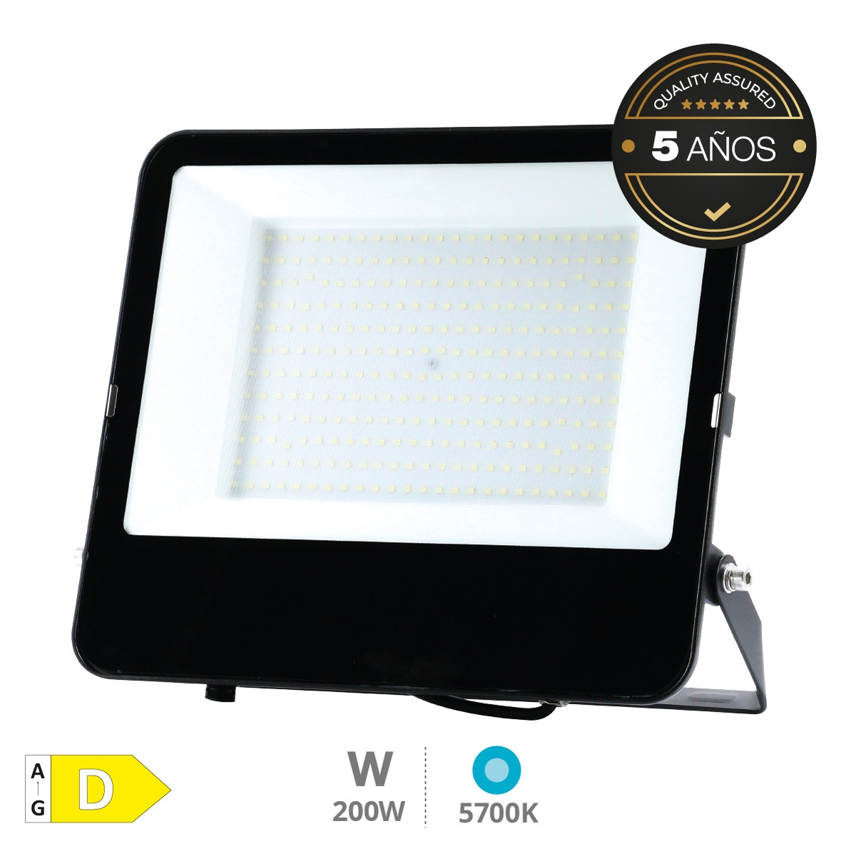 Projecteur LED 200W 5700K IP65 Noir - Pro Line | Garsaco